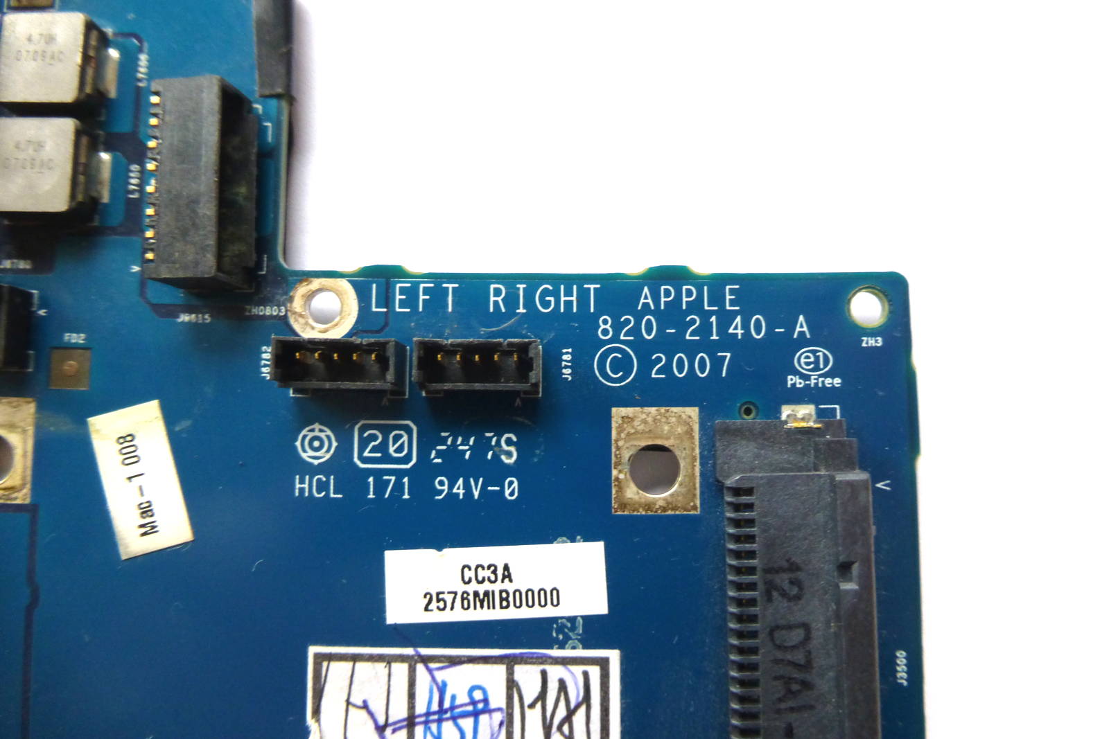 MagSafe Audio Board 922-8109 820-2140-A MacBook Pro 17 inch A1229 Left ...